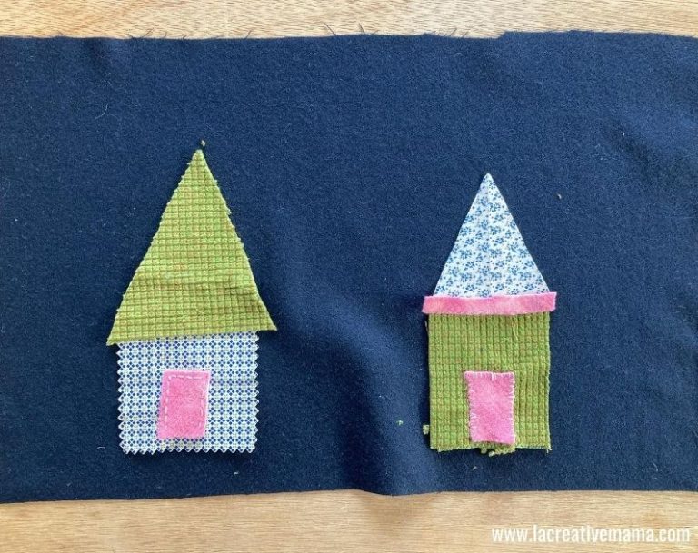 How to make fabric collage using Applique - La creative mama