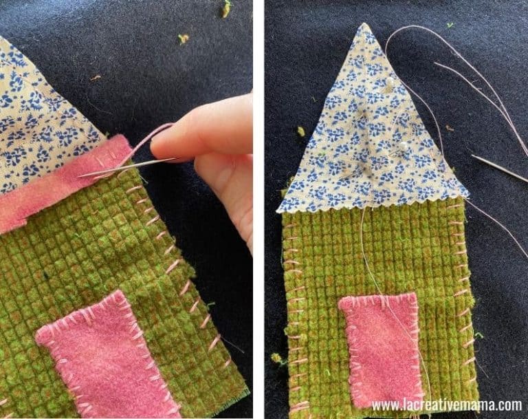 How to make fabric collage using Applique - La creative mama