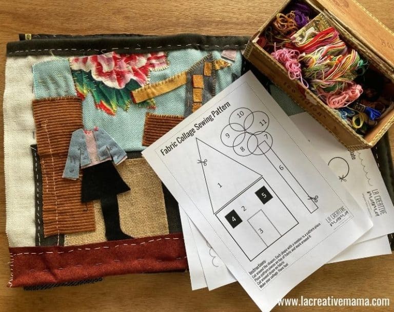 How to make fabric collage using Applique - La creative mama