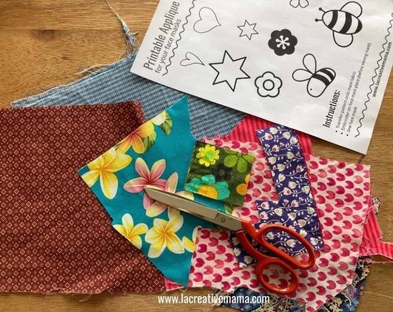 How to make a face mask with applique {free templates} - La creative mama