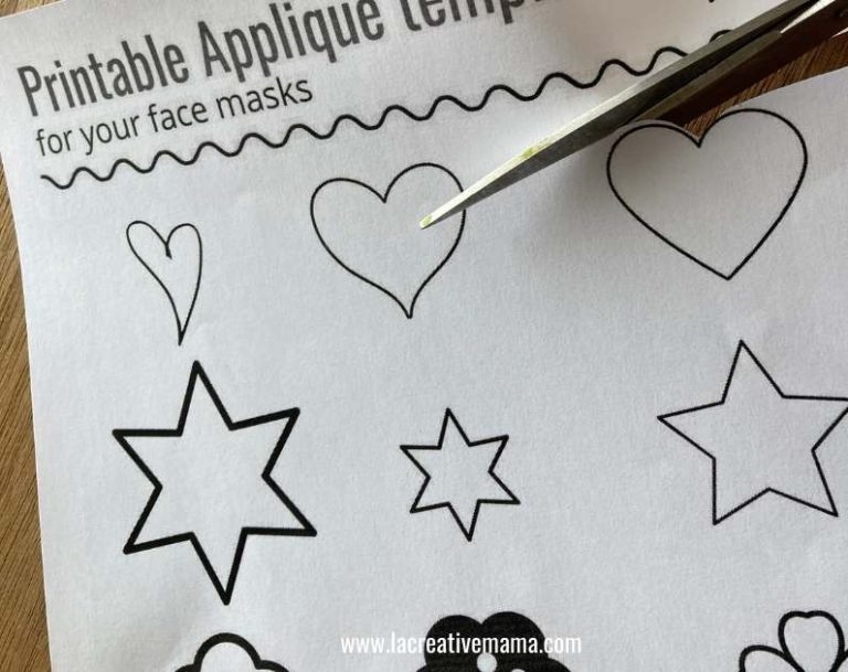 How to make a face mask with applique {free templates} - La creative mama