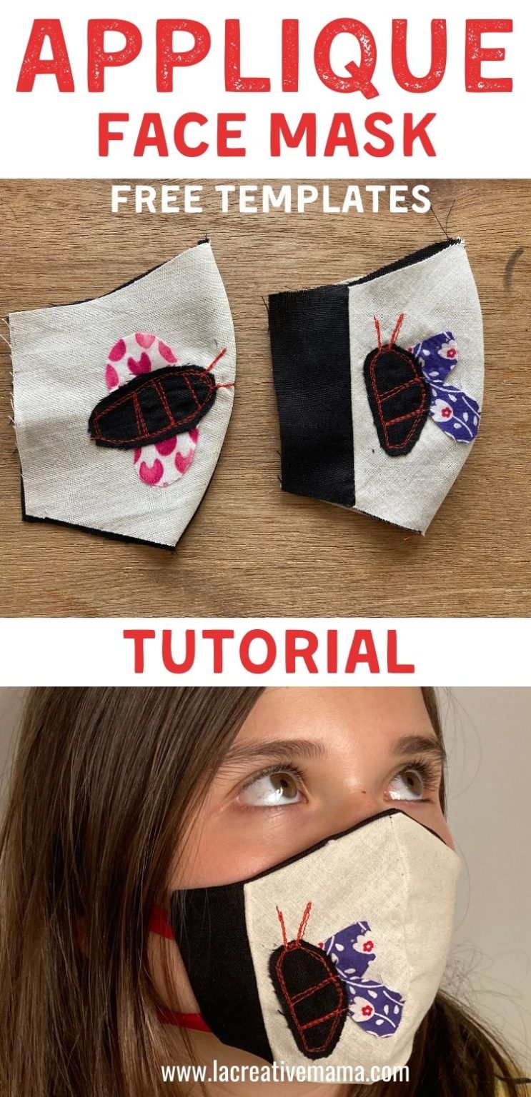 How to make a face mask with applique {free templates} - La creative mama