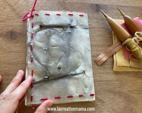Handmade book using Eco Print paper - La creative mama