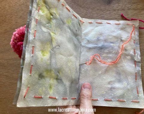 Handmade book using Eco Print paper - La creative mama