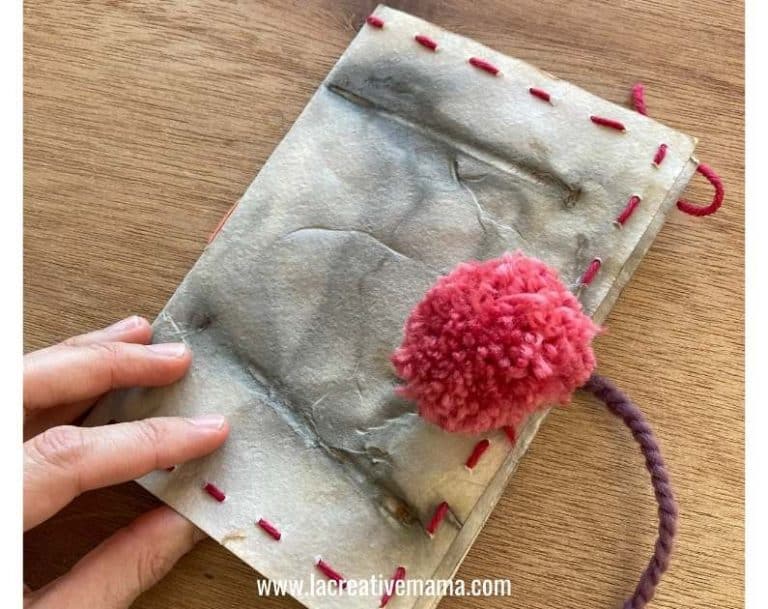 Handmade book using Eco Print paper - La creative mama