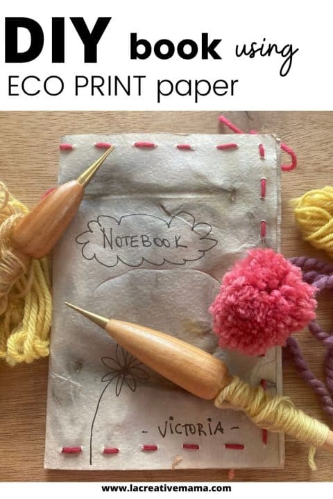 Handmade book using Eco Print paper - La creative mama