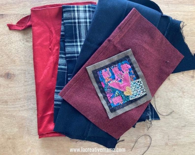 Reversible Tote Bag pattern with embroidered patch - La creative mama