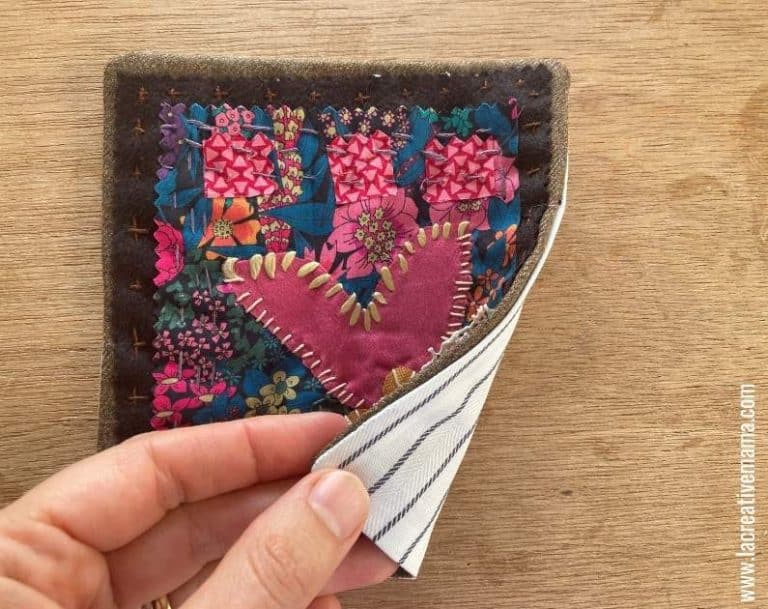 Reversible Tote Bag pattern with embroidered patch - La creative mama
