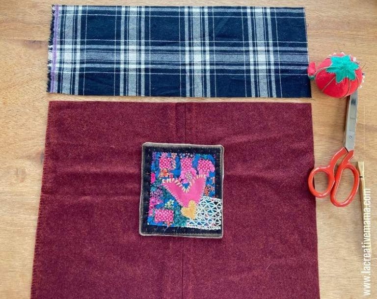 Reversible Tote Bag pattern with embroidered patch - La creative mama
