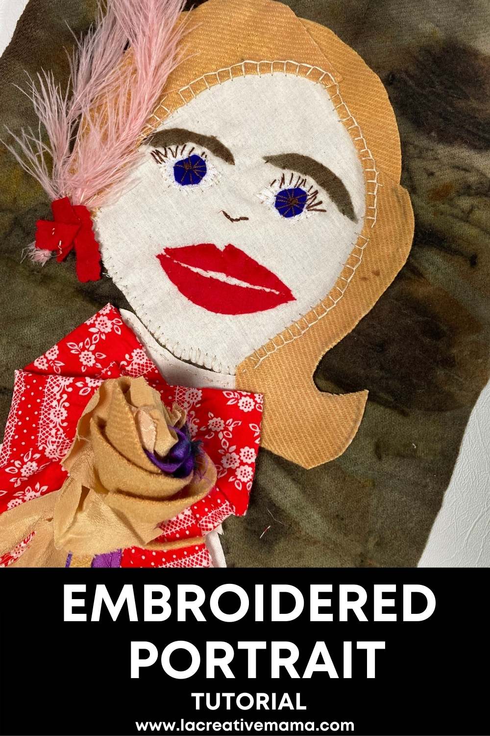 How to make an embroidery portrait - La creative mama