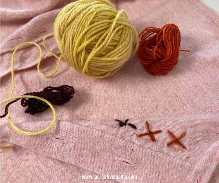 How to upcycle an old cardigan with embroidery - La creative mama